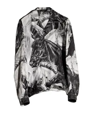 Gucci Printed Gg Silk Twill Jacquard Shirt