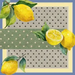 CIER Lemon Dot Silk Scarf - Yellow