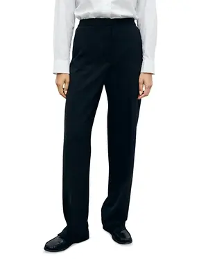 Gerard Darel Mili Midi Rise Straight Leg Pants - Black