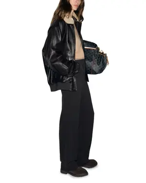 Gerard Darel Mili Midi Rise Straight Leg Pants - Brown