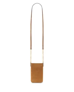 Gerard Darel Charlotte Suede Phone Crossbody - Wheat