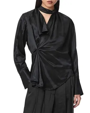 ALLSAINTS Zellie Gathered Asymmetric Top