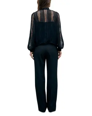 Gerard Darel Lonnie Tie Neck Button Front Blouse