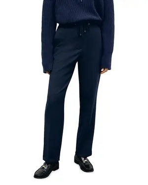 Gerard Darel Myra Mid Rise Straight Leg Pants - Navy