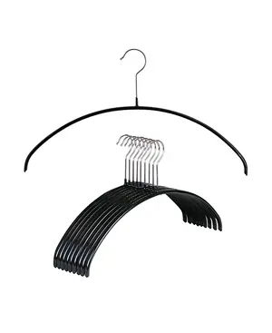 MAWA Euro Steel Grip Clothing Hanger, Model 40p, Set Of 10 - Black