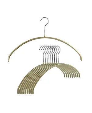 MAWA Euro Steel Grip Clothing Hanger, Model 40p, Set Of 10 - Gold