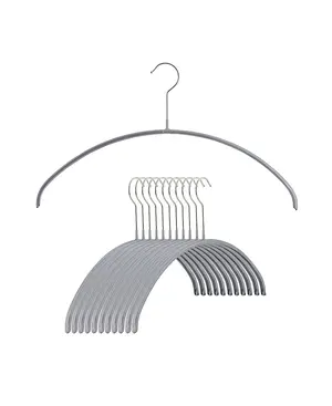 MAWA Euro Steel Grip Clothing Hanger, Model 40p, Set Of 10 - Silver