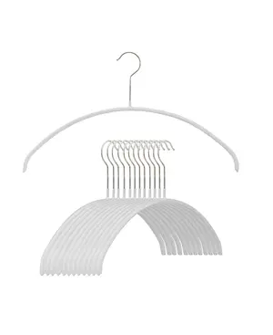 MAWA Euro Steel Grip Clothing Hanger, Model 40p, Set Of 10 - White