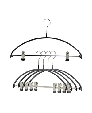 MAWA Euro Grip Clothing Hanger, Model 40kp, Set Of 5 - Black
