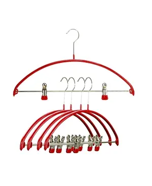 MAWA Euro Grip Clothing Hanger, Model 40kp, Set Of 5 - Red