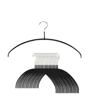 MAWA Euro Grip Clothing Hangers, Model 40pt, Set Of 20 - Black