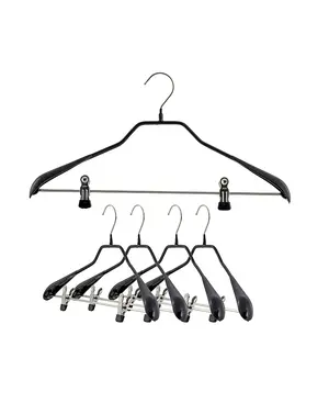 MAWA Bodyform Grip Clothing Hanger, Model 42lk, Set Of 5 - Black