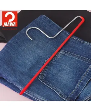 MAWA Single Rod Pant Hanger With Grip Coating, Model Kh/1, Set Of 10 - Red