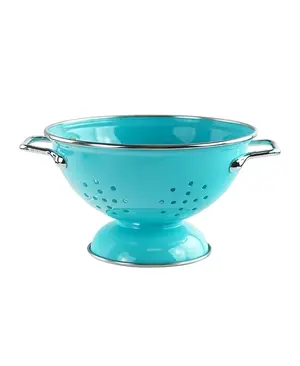 CALYPSO BASIC Power Coated Steel Berry Colander, 1 Quart Turquoise