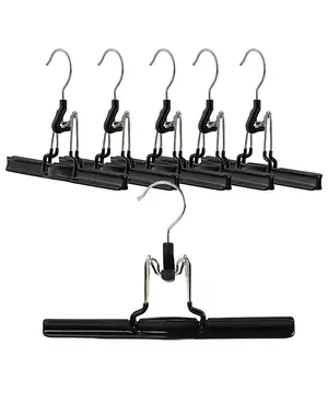 MAWA Pant Cuff Clamp Hanger With Grip, Model M26, Set Of 5 - Black