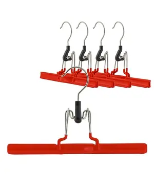 MAWA Pant Cuff Clamp Hanger With Grip, Model M26, Set Of 5 - Red