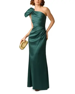 Aidan Mattox One Shoulder Stretch Mikado Gown