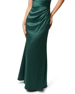Aidan Mattox One Shoulder Stretch Mikado Gown