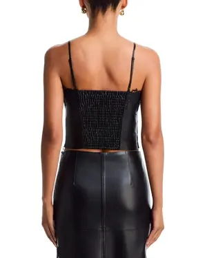 Aqua Lace Trim Faux Leather Camisole Exclusive