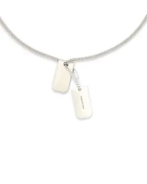 ALLSAINTS Phoebe Signature Dog Tag Pendant Necklace, 16-18