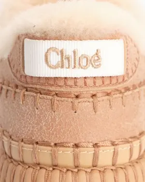 Chloé Nama Shearling Platform Sneakers
