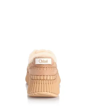 Chloé Nama Shearling Platform Sneakers
