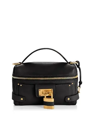 Chloé Paddington Mini Leather Vanity Crossbody Black