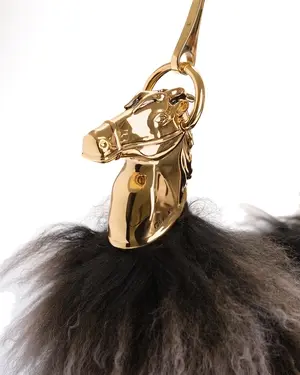 Chloé Horse Chain Shearling Shoulder Bag