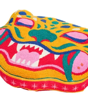 ZSA ZSA ZSU Ghuni Tasseled Embroidered Cotton Cushion, 14 X 15.5
