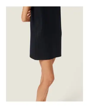 Miu Miu Waxed Double Wool Dress - Navy