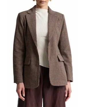 Avec Les Filles Houndstooth Belted Blazer