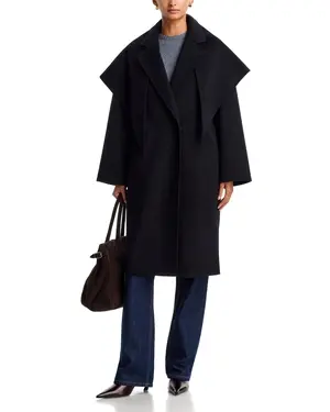 Aqua Oversized Removable Scarf Coat Exclusive