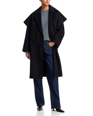 Aqua Oversized Removable Scarf Coat Exclusive