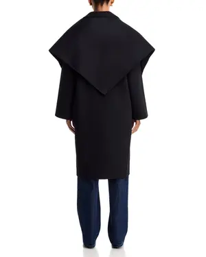 Aqua Oversized Removable Scarf Coat Exclusive