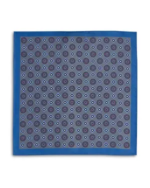 Bloomingdale'S Medallion Silk Pocket Square Exclusive - Grey