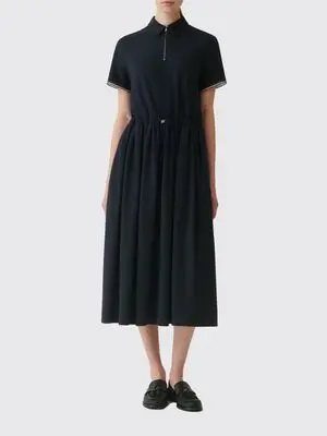 Fabiana Filippi Polo-style Midi Shirtdress With Drawstring Waist - Blue