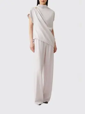 Fabiana Filippi High-waisted Wide-leg Palazzo Trousers With Elastic Waistband - Grey