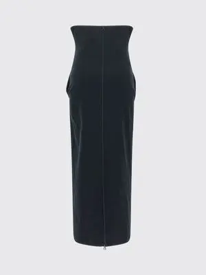 Issey Miyake High-waisted Blue Cotton Blend Long Pencil Skirt - Navy