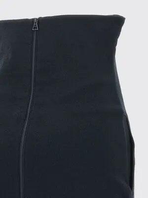 Issey Miyake High-waisted Blue Cotton Blend Long Pencil Skirt - Navy