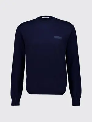 Givenchy Crewneck Pure Wool Jumper With Tonal Logo - Blue