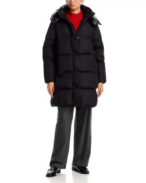 Moncler Litte Down Long Puffer Coat - Black