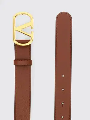 Valentino Garavani Vlogo Signature 3cm Smooth Calfskin Leather Belt - Brown