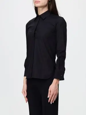 Max Mara Slim Fit Stretch Cotton Shirt With Concealed Placket - Black
