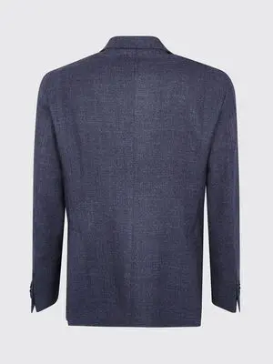 Tagliatore Single-breasted Blazer In Virgin Wool And Silk With Peak Lapels - Blue