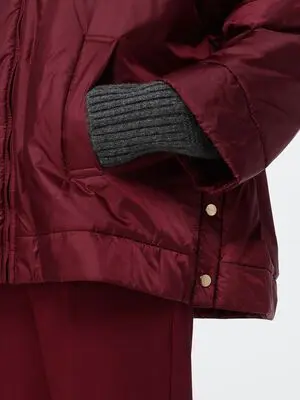 Max Mara Hooded Short Down Jacket In Technical Fabric With Dropped Shoulders