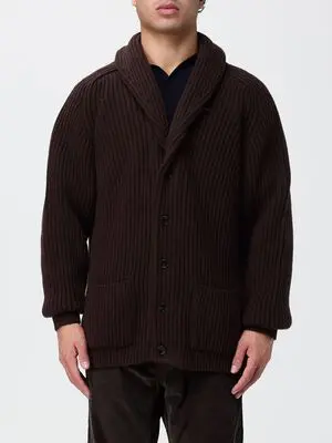 Filson Button-up Shawl Collar Wool Cardigan With Dropped Shoulders - Brown