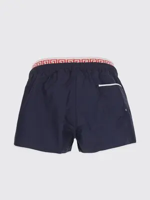 Versace Boxer Swim Shorts With Elasticated Logo Waistband And Drawstring