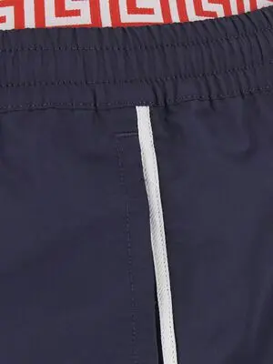 Versace Boxer Swim Shorts With Elasticated Logo Waistband And Drawstring