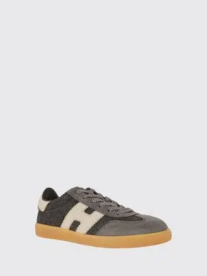 Hogan Cool Suede And Wool Blend Trainers With H Logo - Blue