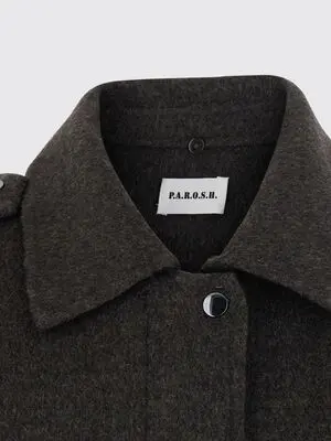 PAROSH Pure Wool Bomber Jacket P.a.r.o.s.h. With Fur Collar And Epaulettes